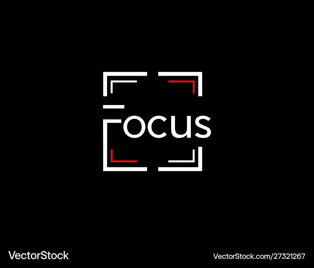Focus frame photograph creative modern logo Vector Image