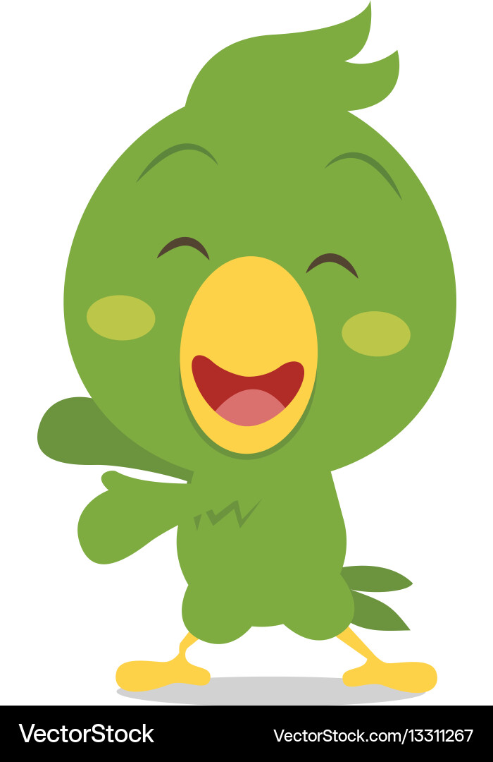 Happy parrot cartoon art Royalty Free Vector Image