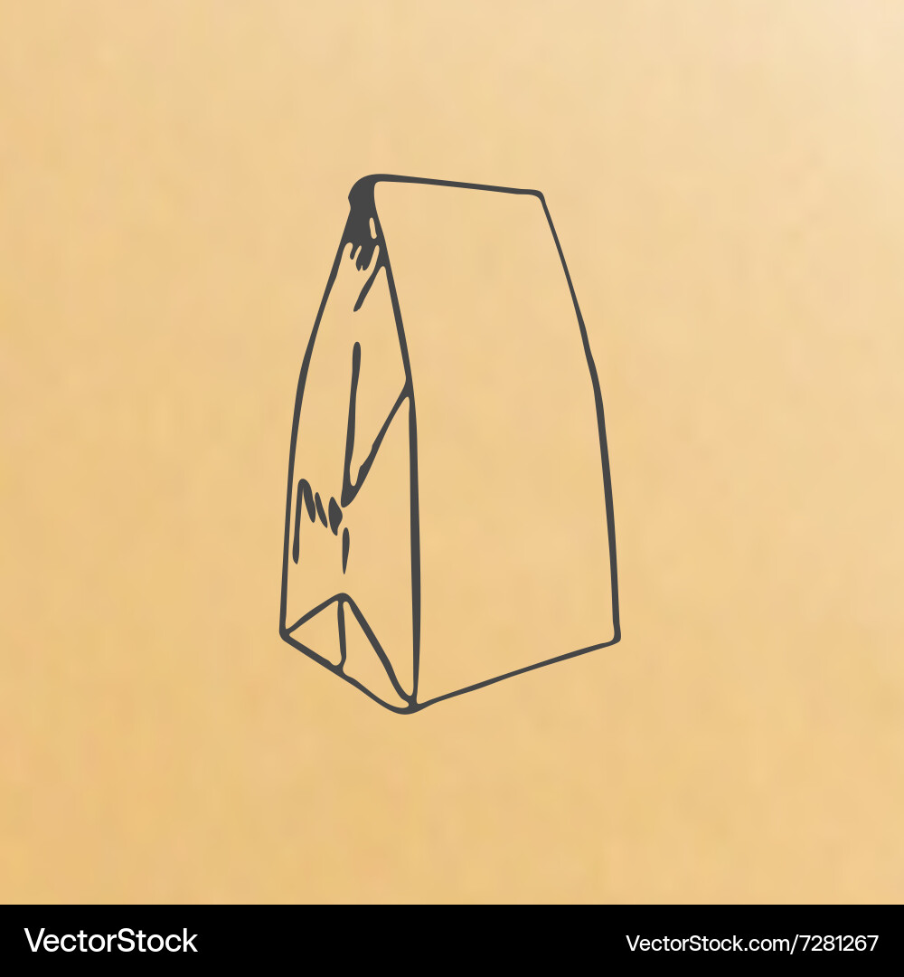 Image of paper bag Royalty Free Vector Image - VectorStock