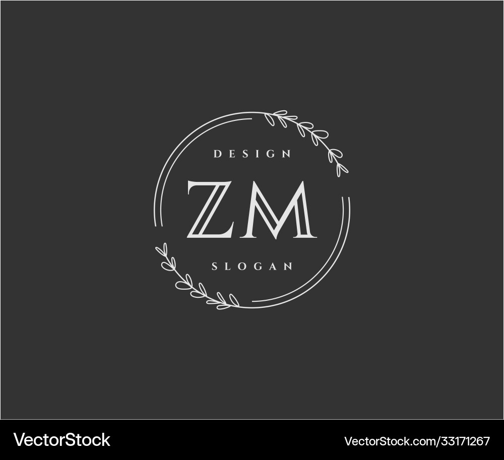 Initial zm beauty monogram and elegant logo design