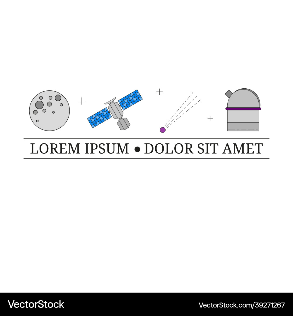 Logo design template with astronomy linear icons Vector Image