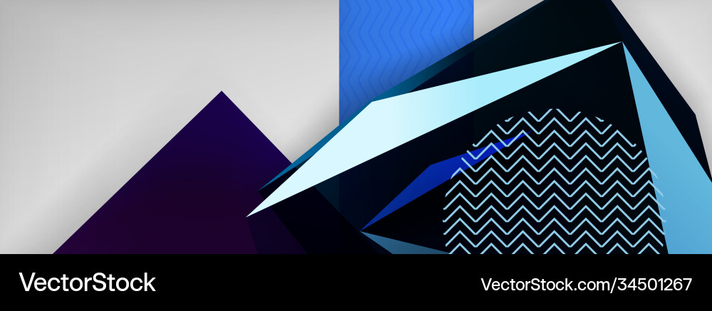 Low poly 3d geometric shapes minimal abstract Vector Image