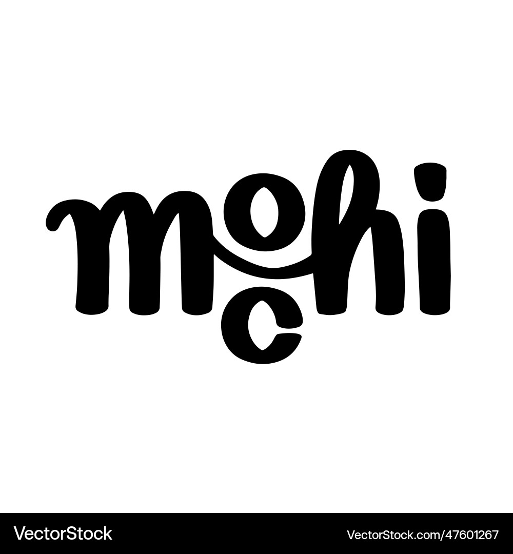 Mochi handwritten logo template modern brush Vector Image