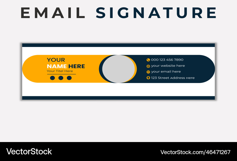 Modern and minimalist email signature or email Vector Image