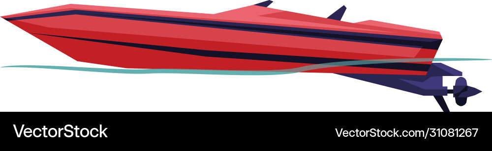 Modern power boat or speedboat motorized water Vector Image