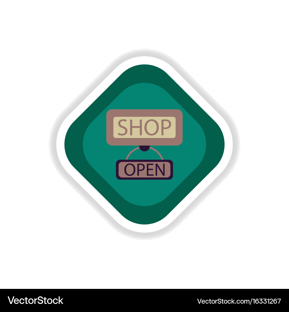 Paper sticker on white background label store Vector Image