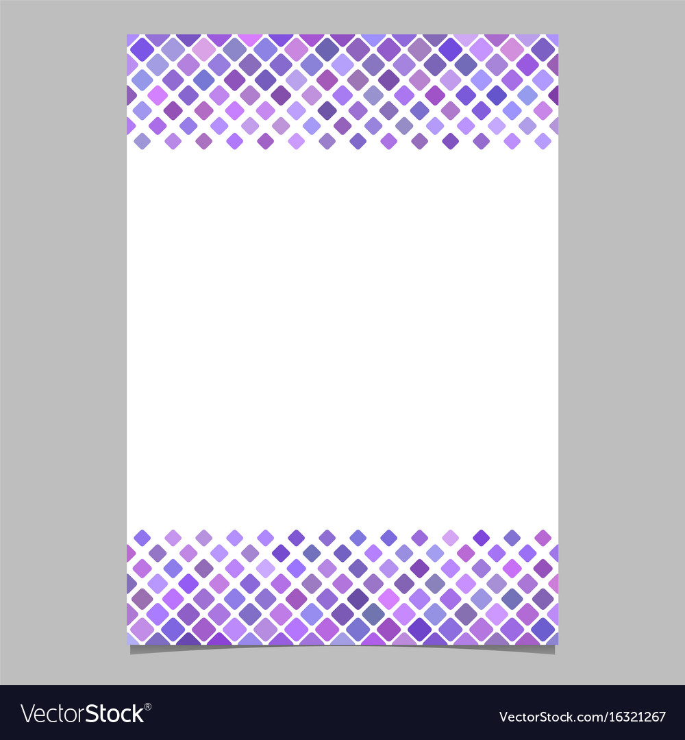 Purple diagonal square pattern page template Vector Image
