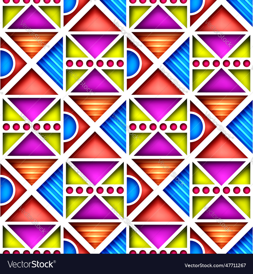 Seamless colorful geometric pattern with triangles