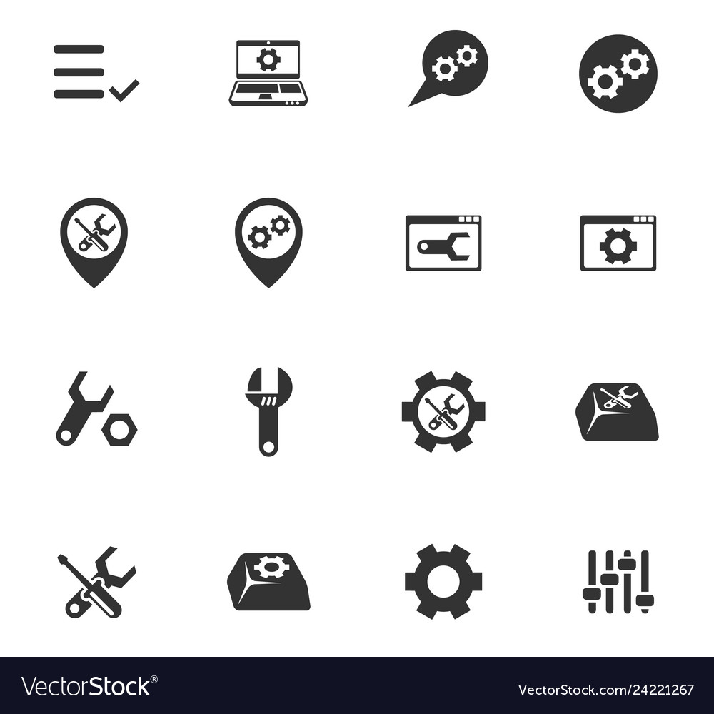 Settings icon set Royalty Free Vector Image - VectorStock