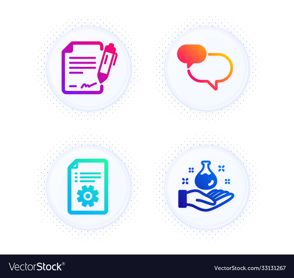 Signing document technical documentation and chat Vector Image