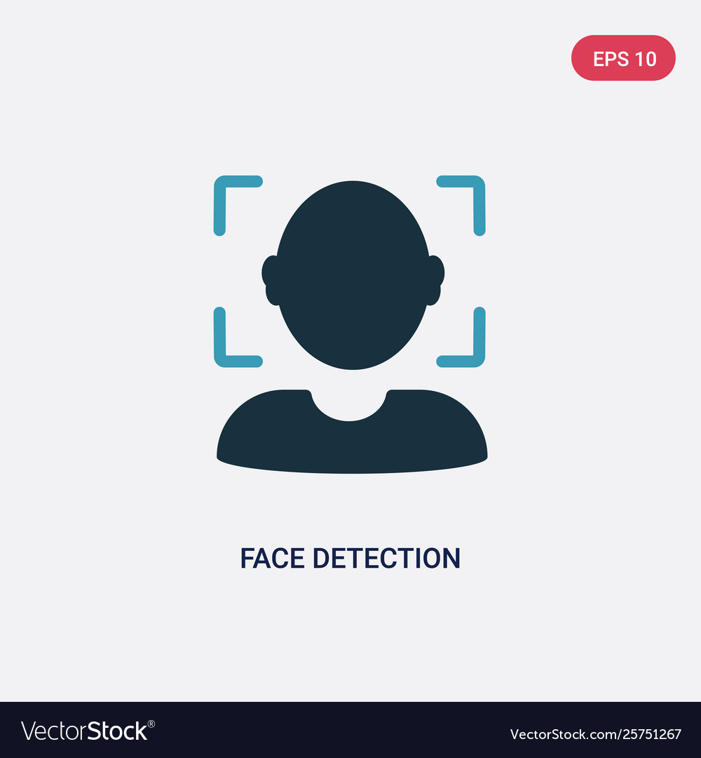Two Color Face Detection Icon From User Interface Vector Image