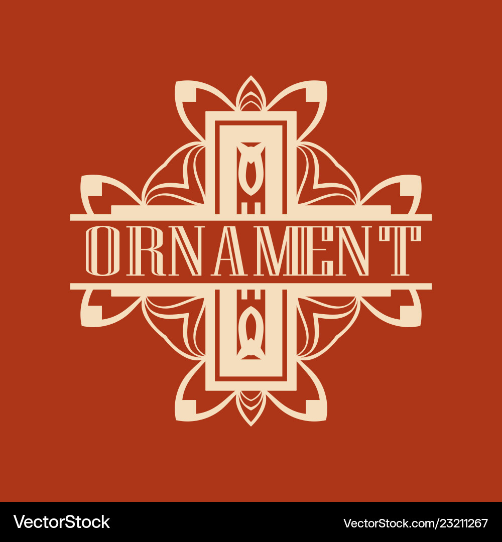 Vintage ornamental logo Royalty Free Vector Image
