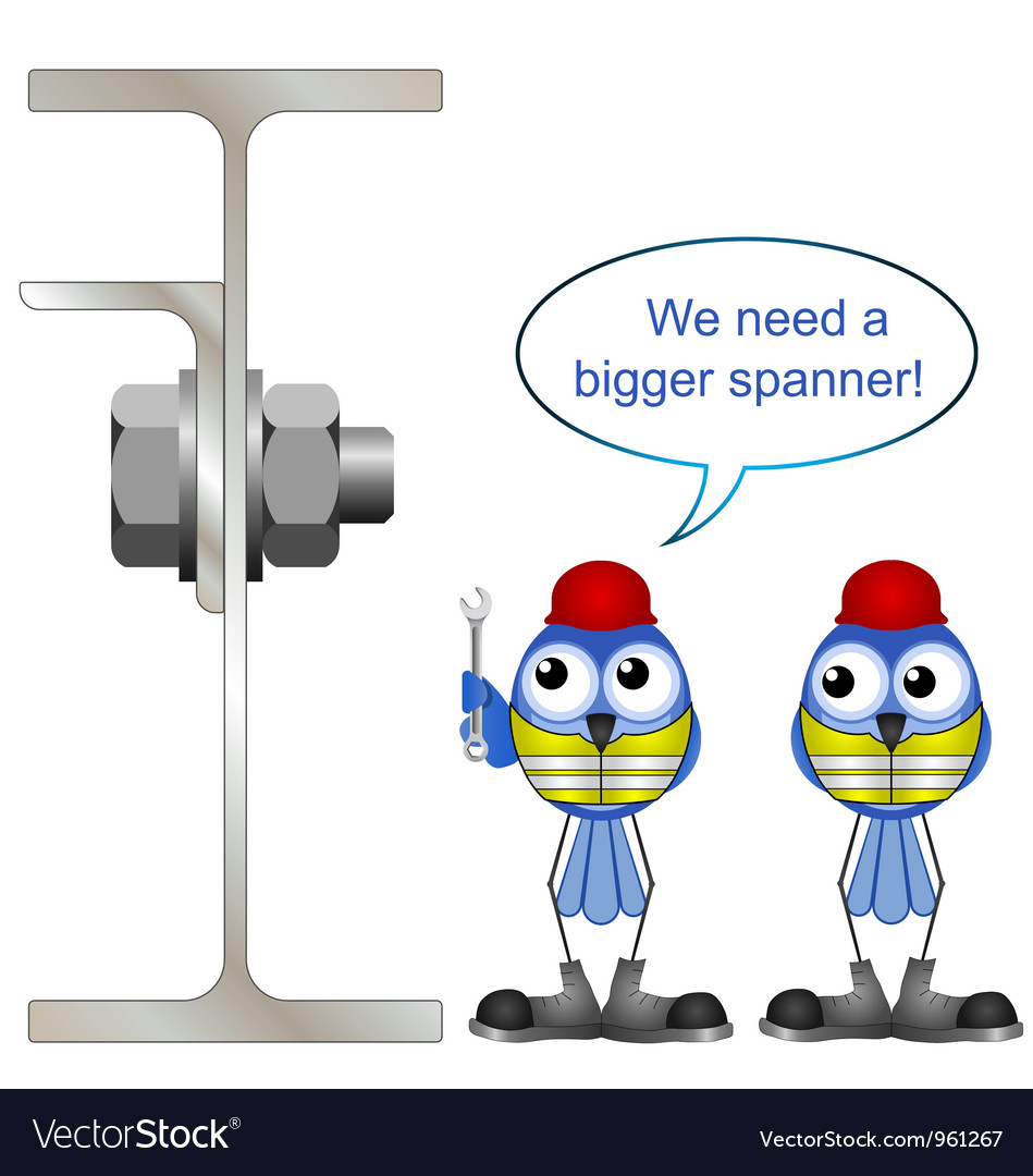 Workers wrong spanner Royalty Free Vector Image