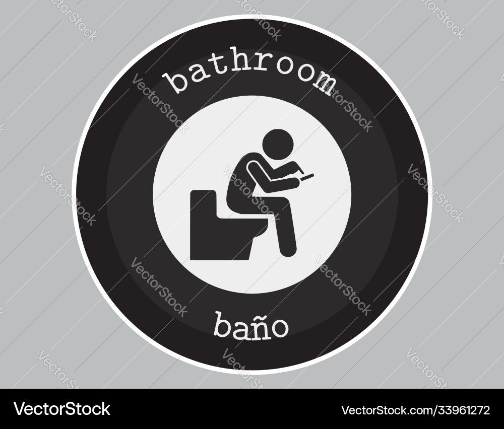 Bathroom - bano sign unisex Royalty Free Vector Image