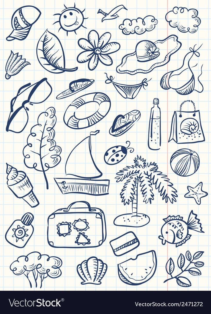 Beach stuff Royalty Free Vector Image - VectorStock