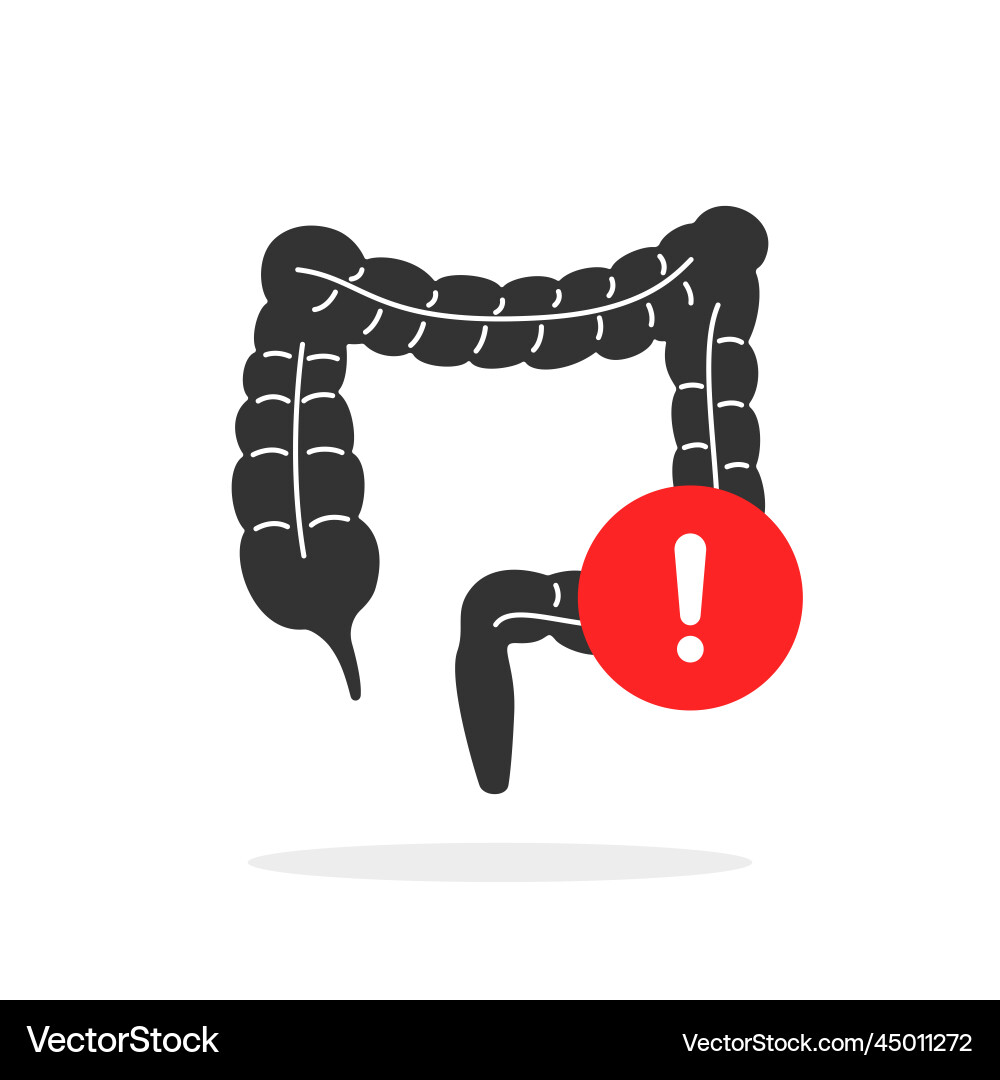 Black human intestines icon like irritable bowel Vector Image