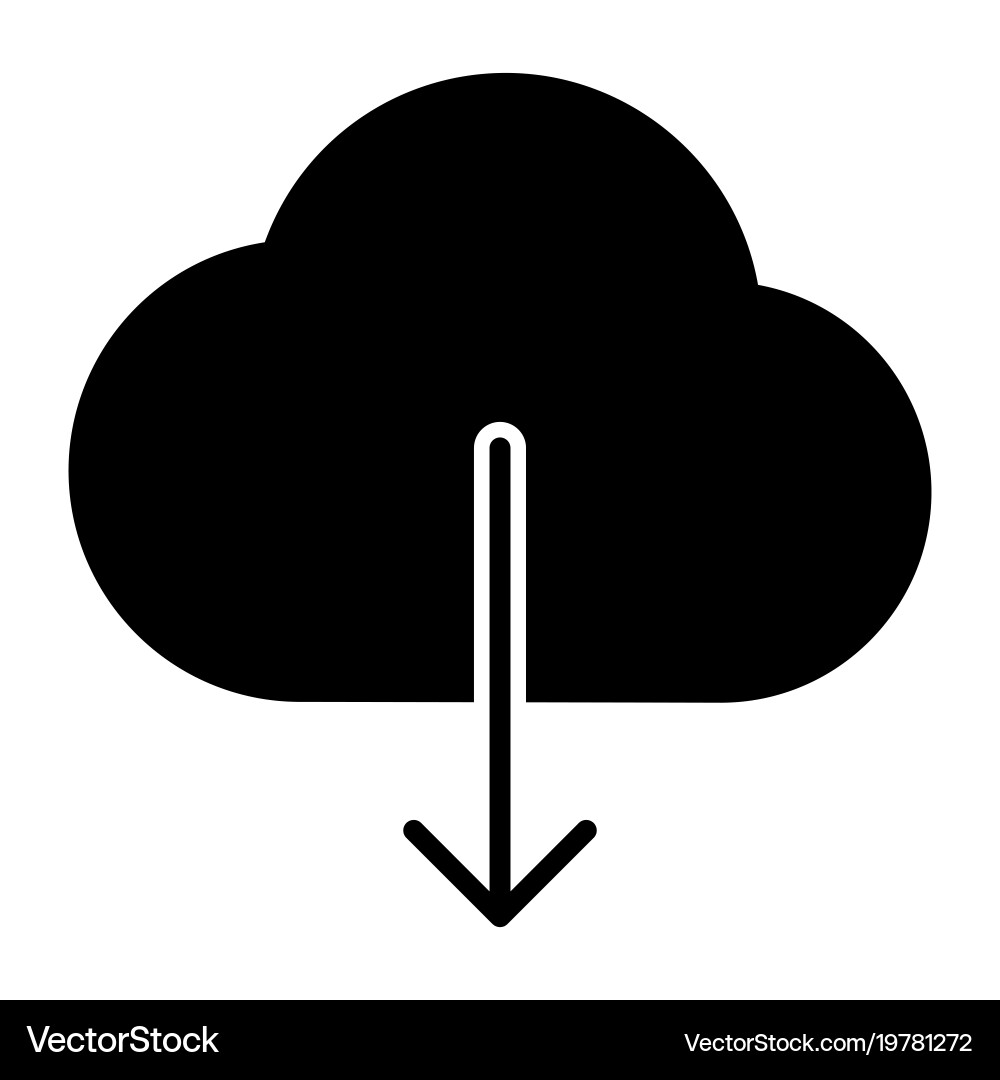 Cloud download icon simple minimal pictograph Vector Image