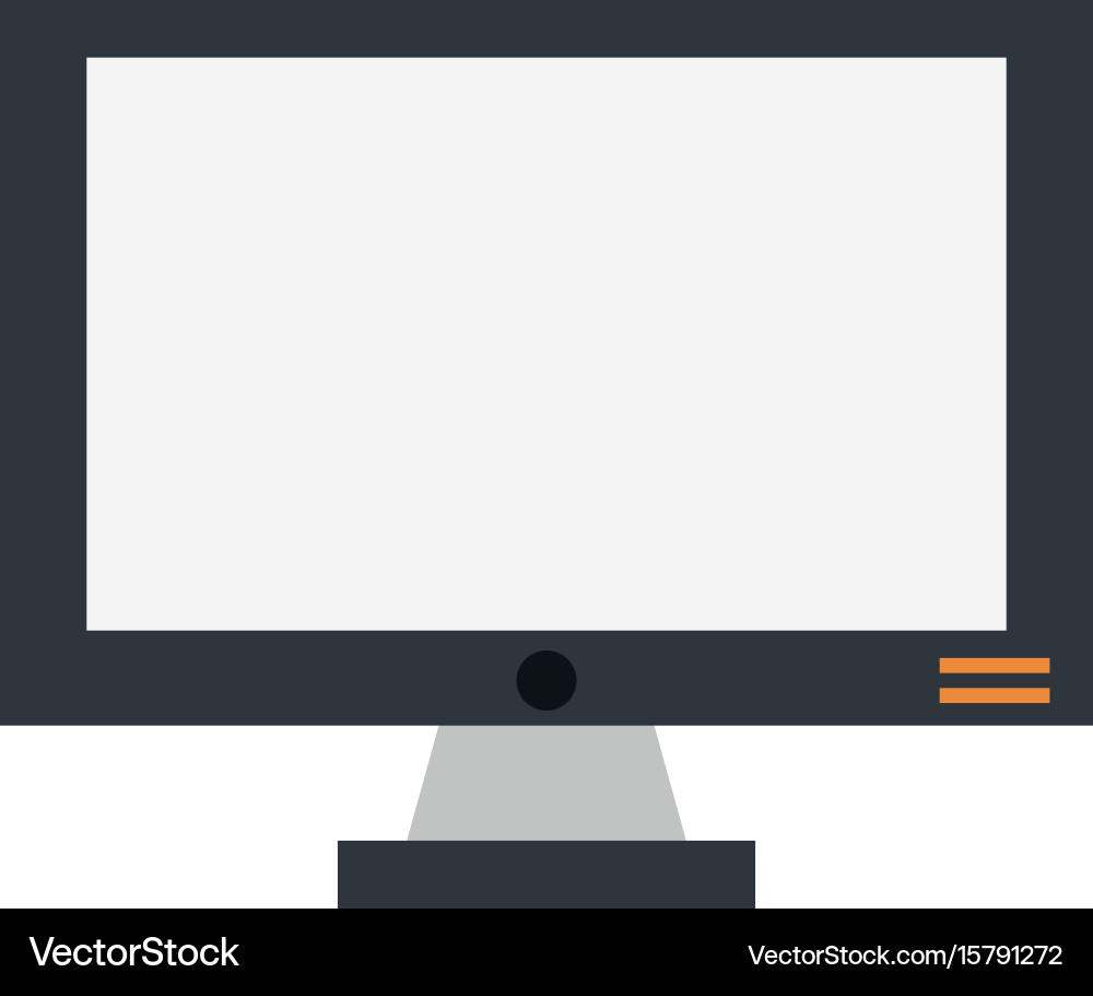 Computer monitor with blank screen icon image Vector Image