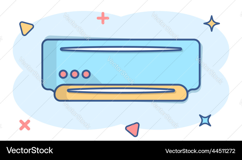 Conditioner icon in comic style cooler cartoon Vector Image