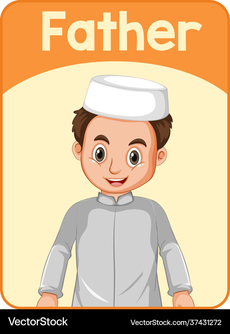 Educational english word card father Royalty Free Vector