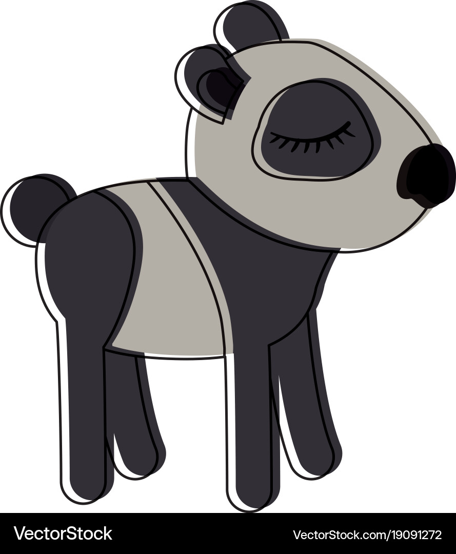 Female panda cartoon with closed eyes expression Vector Image