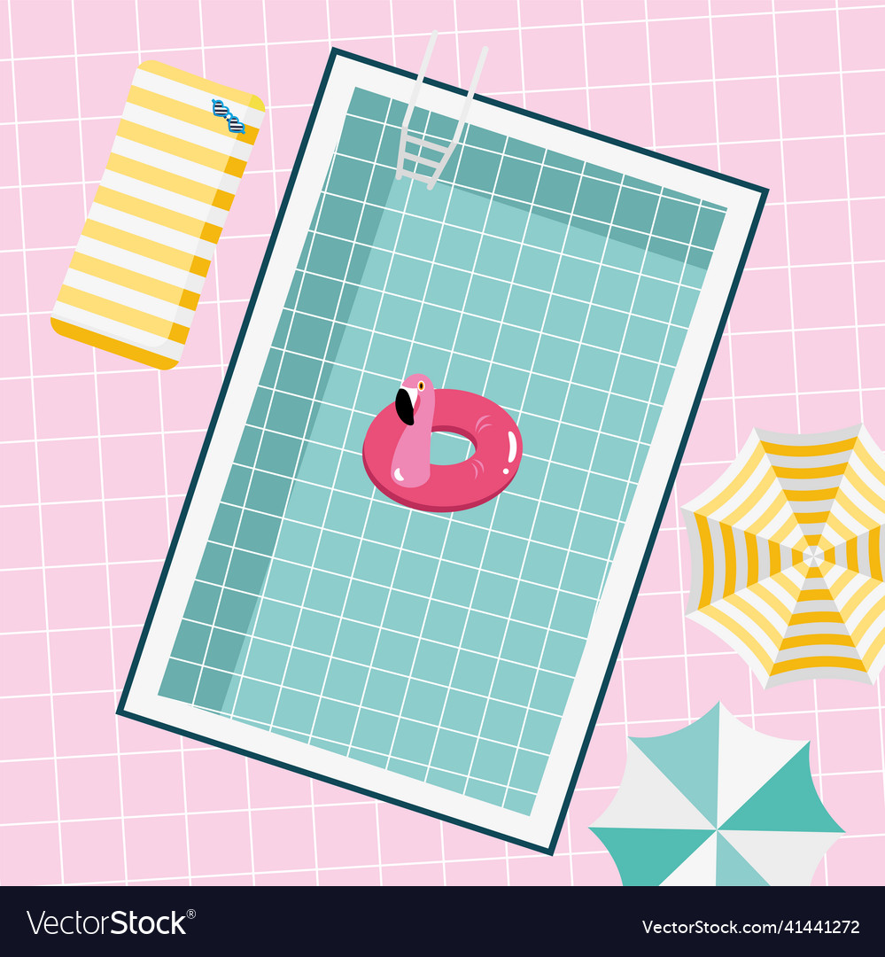 Float in pool Royalty Free Vector Image - VectorStock