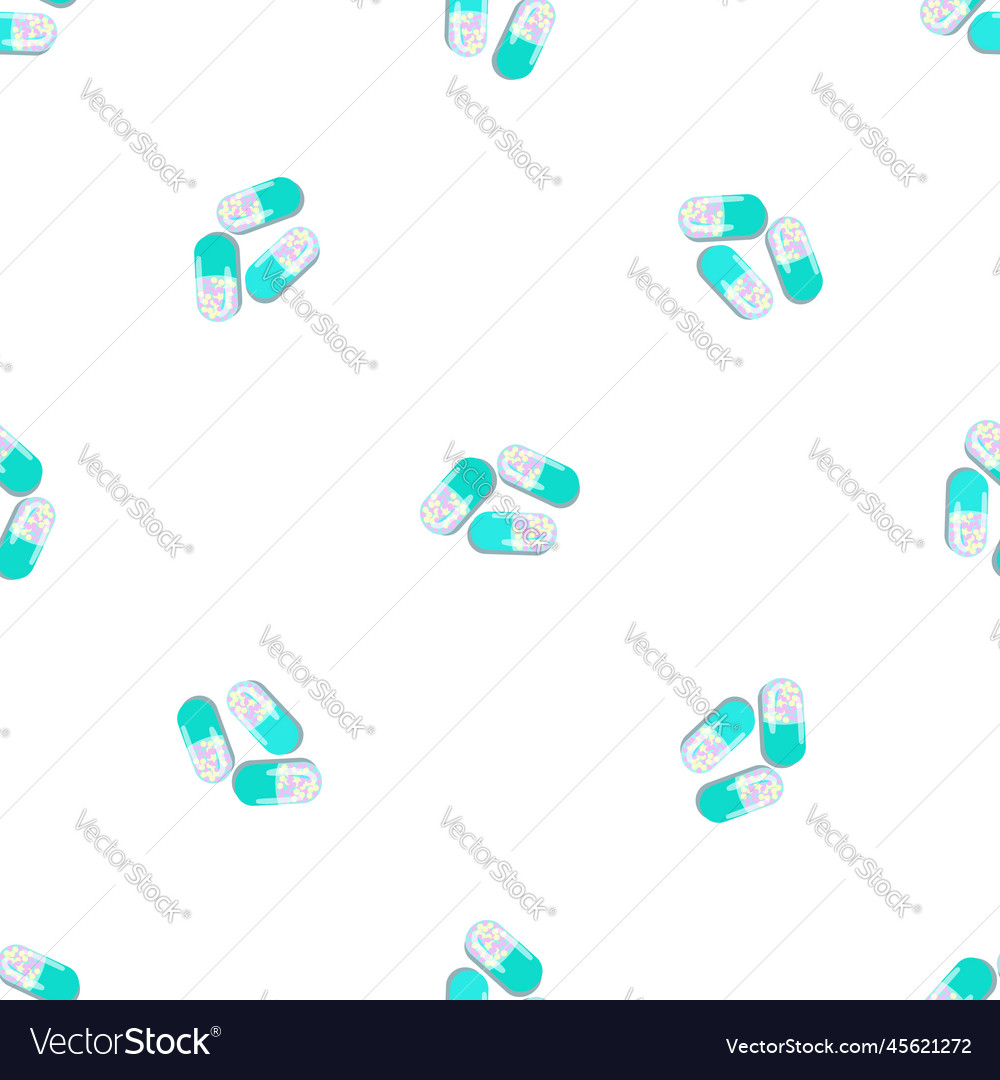 Flu capsule pattern seamless Royalty Free Vector Image