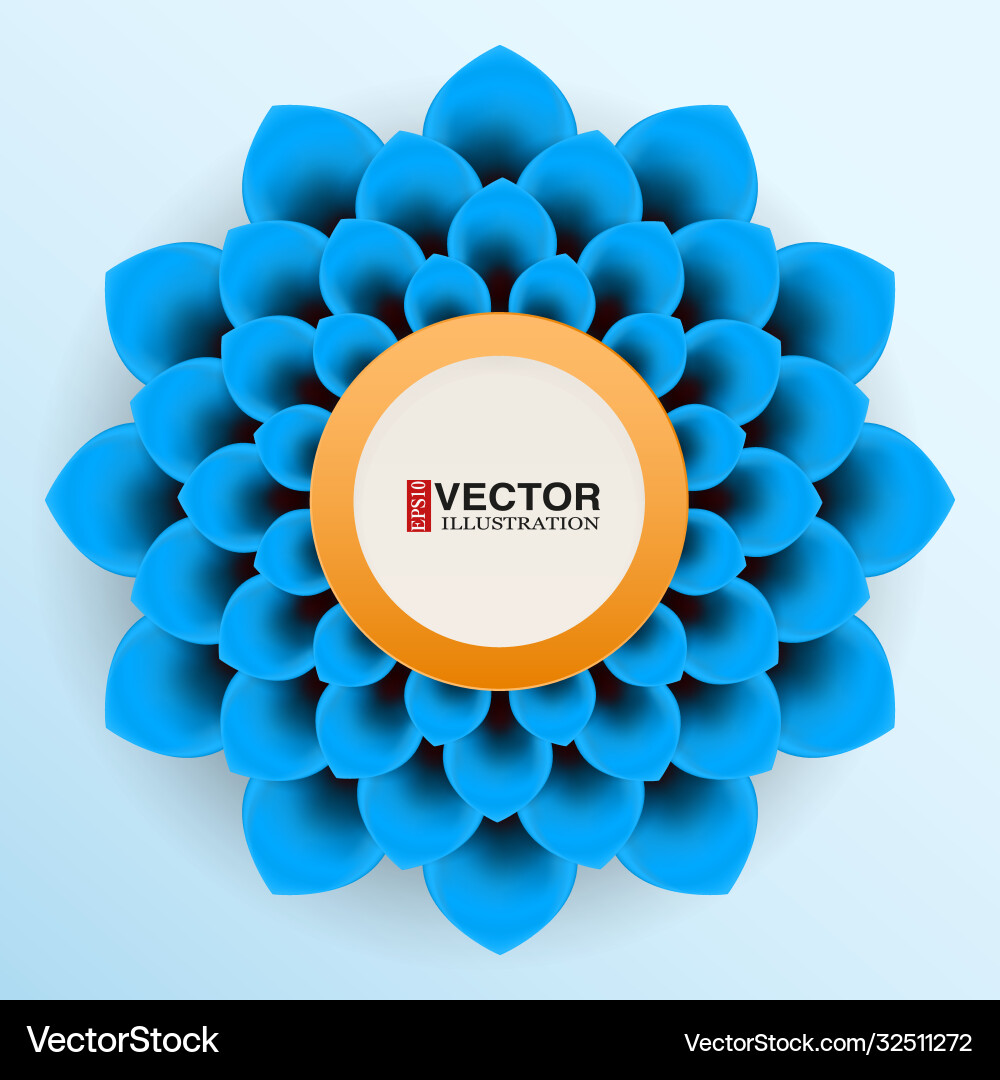 Greeting card with paper flower Royalty Free Vector Image