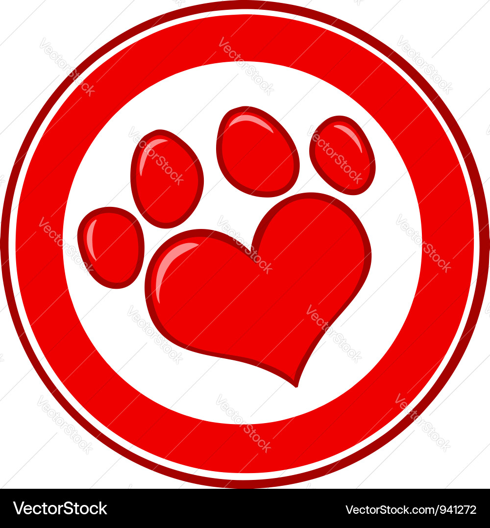 Love paw print banner Royalty Free Vector Image
