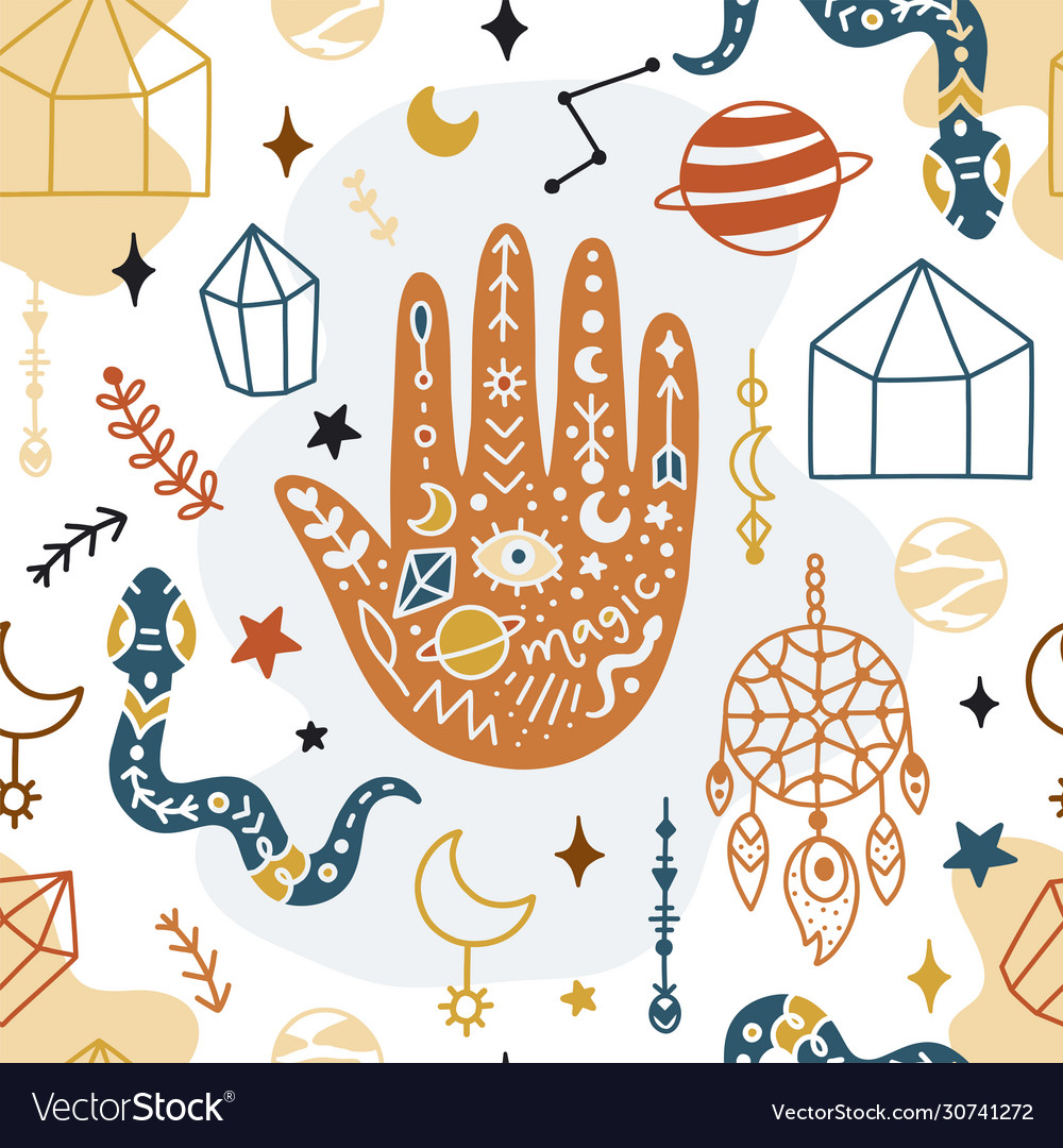 Magical seamless pattern Royalty Free Vector Image