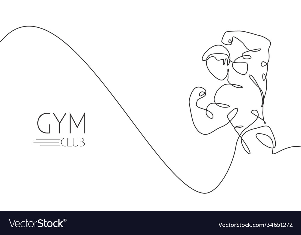 One single line drawing young energetic model Vector Image