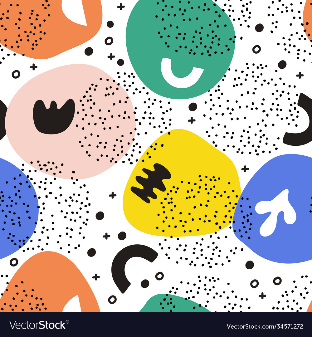 Seamless pattern with hand drawn dots Royalty Free Vector