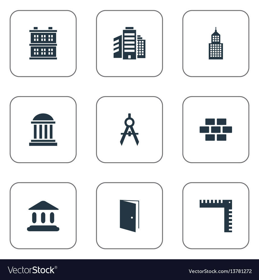 Set of simple structure icons Royalty Free Vector Image