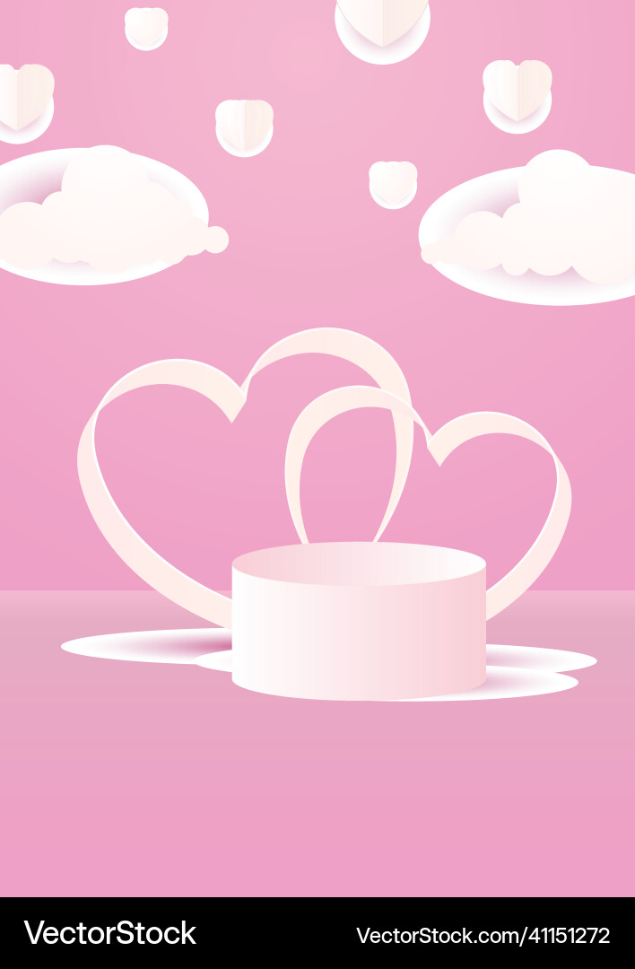 Stylish hearts frame valentines day card design Vector Image