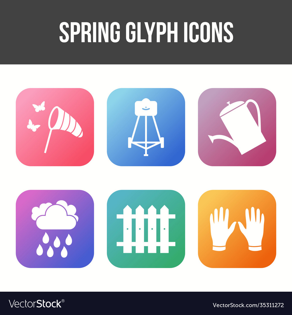 Unique spring icon set Royalty Free Vector Image