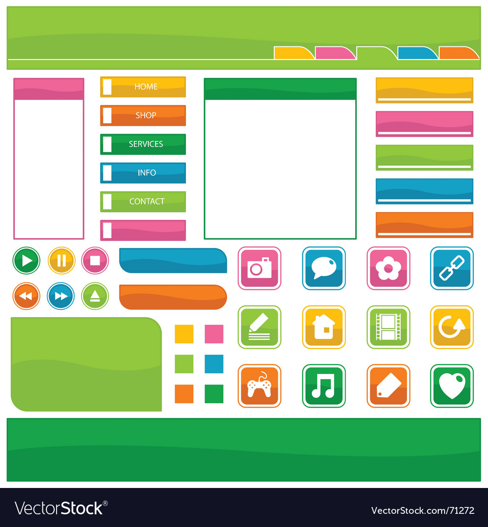 Web objects Royalty Free Vector Image - VectorStock