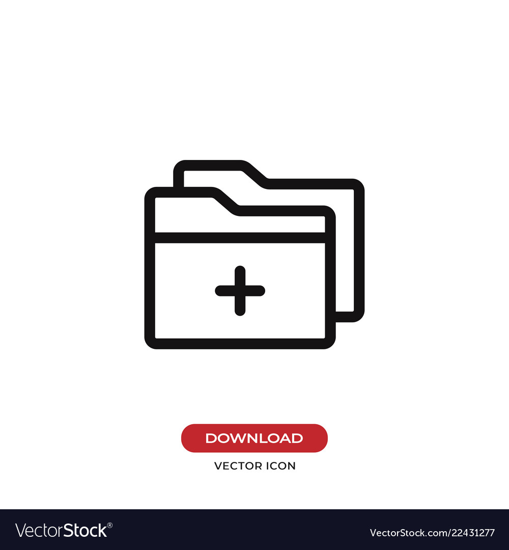 Add folder icon Royalty Free Vector Image - VectorStock