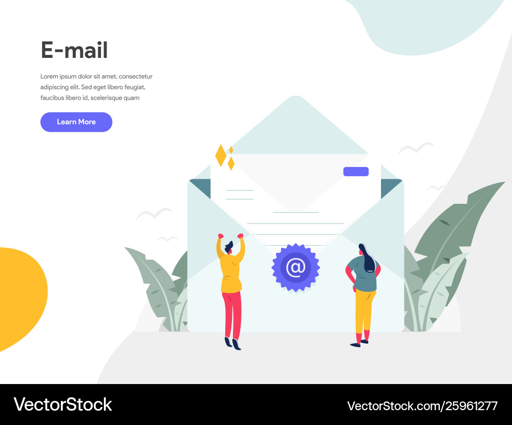 Email concept modern flat design concept web Vector Image