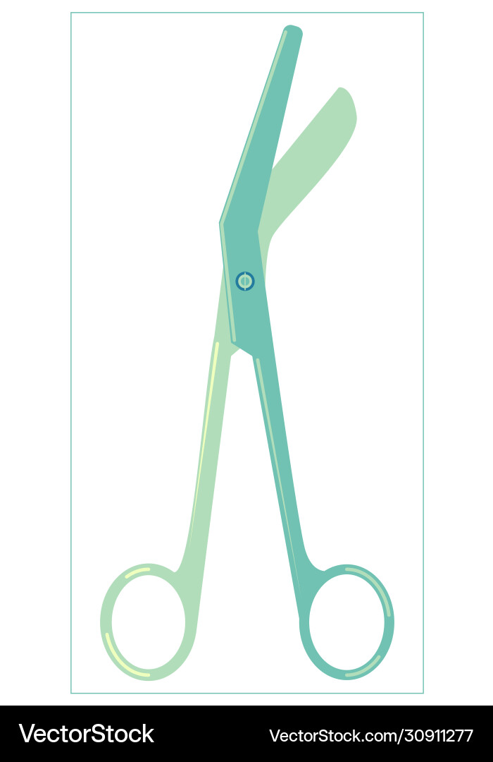 Flat with a medical surgical scissors for your Vector Image