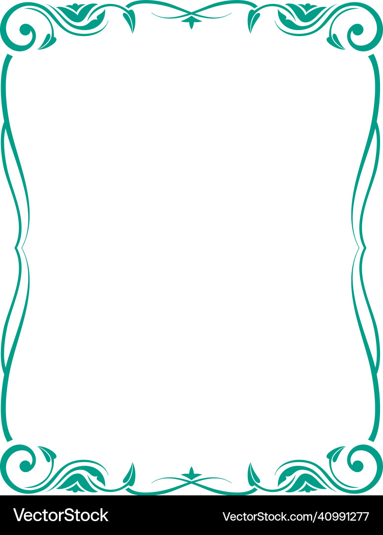 Floral ornament frame decorative vintage text Vector Image