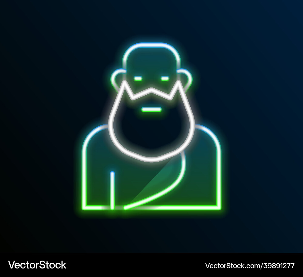 Glowing neon line socrates icon isolated on black Vector Image