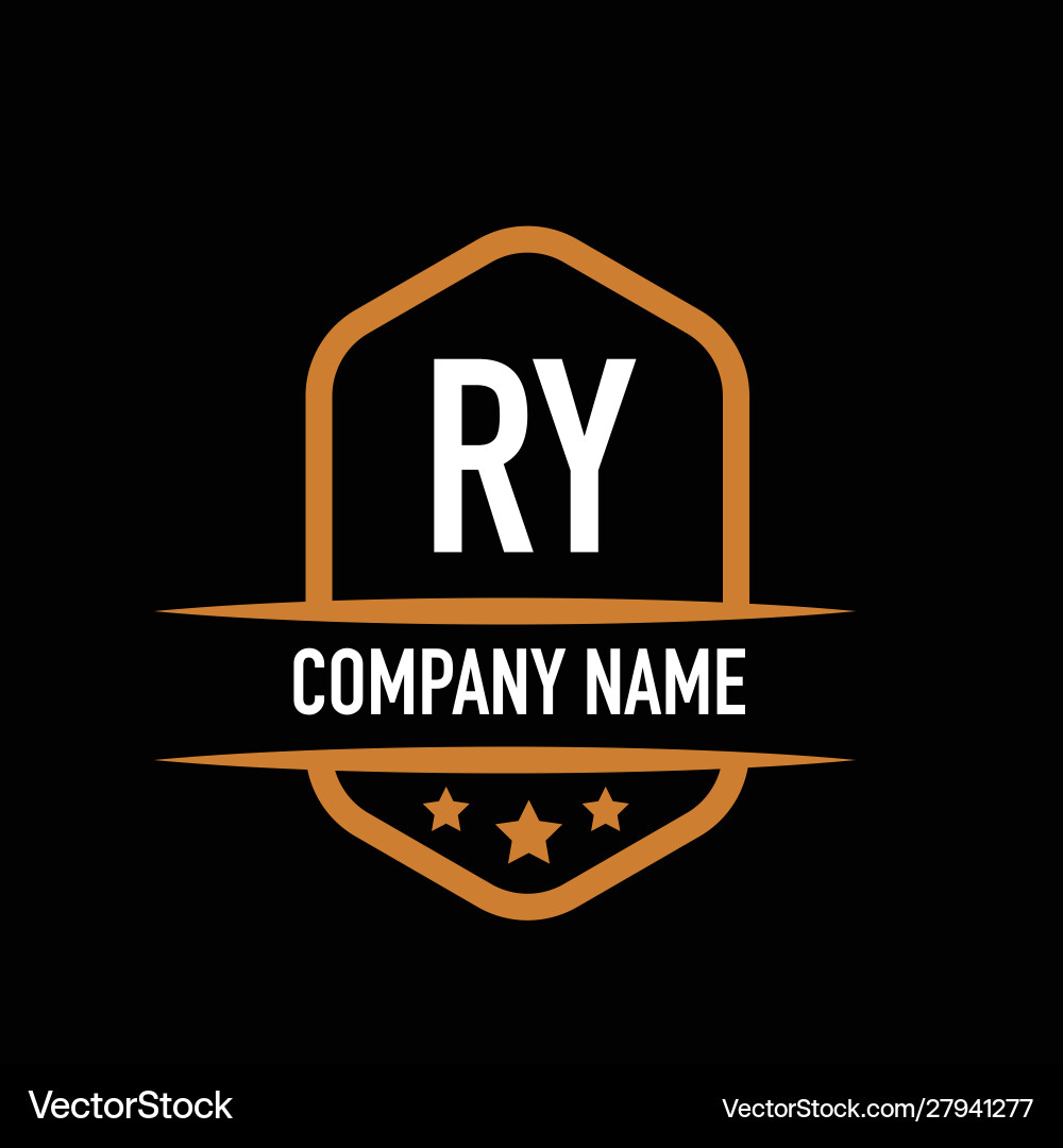 Initial letter ry vintage logo concept graphic Vector Image