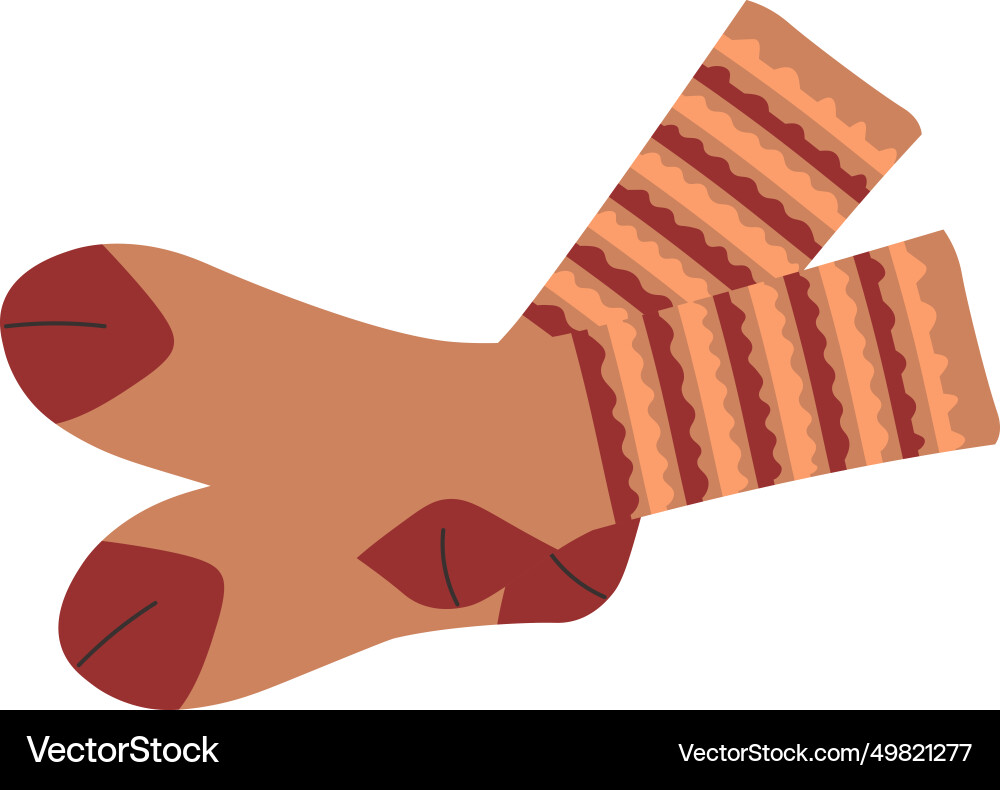 Knitted socks for winter clothes with stripes Vector Image