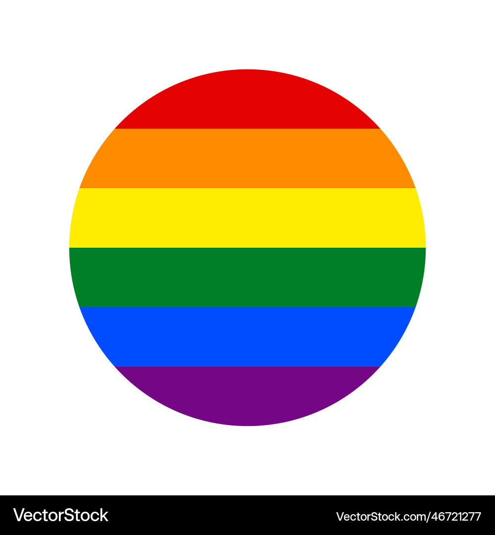 Lgbt flag round icon round badge or button Vector Image