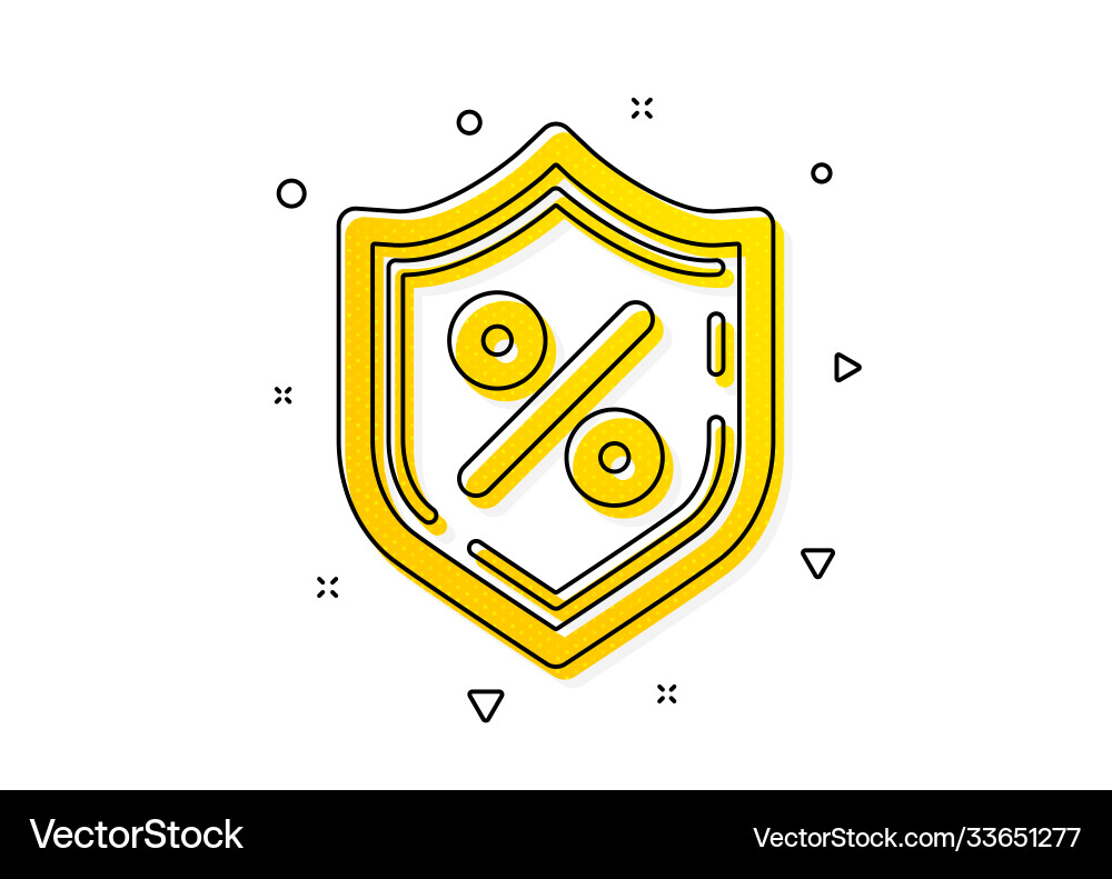 Loan percent icon protection shield sign Vector Image