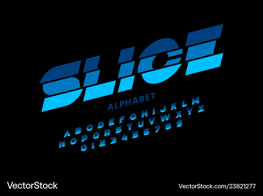 Modern sliced font design alphabet letters Vector Image