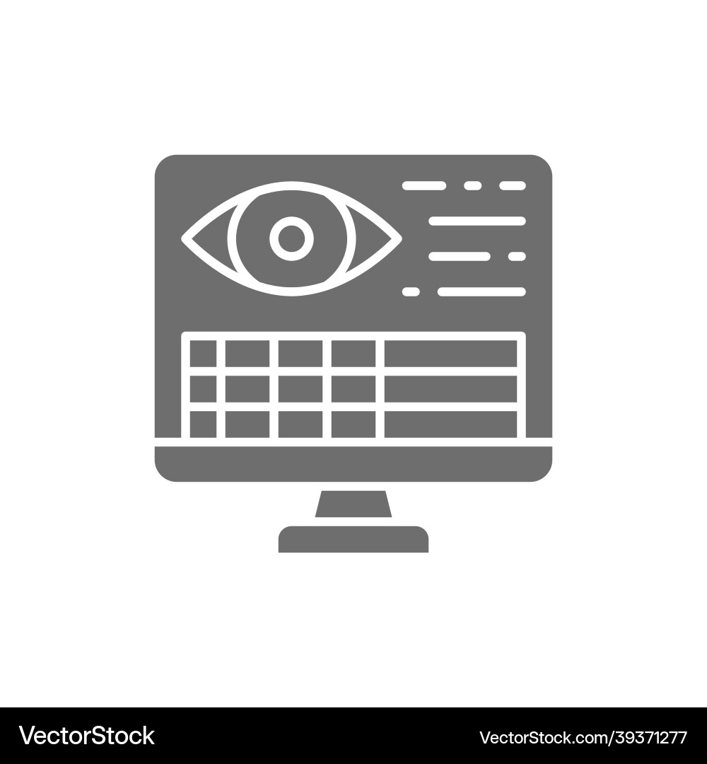 Monitor with patient personal page medical eye Vector Image