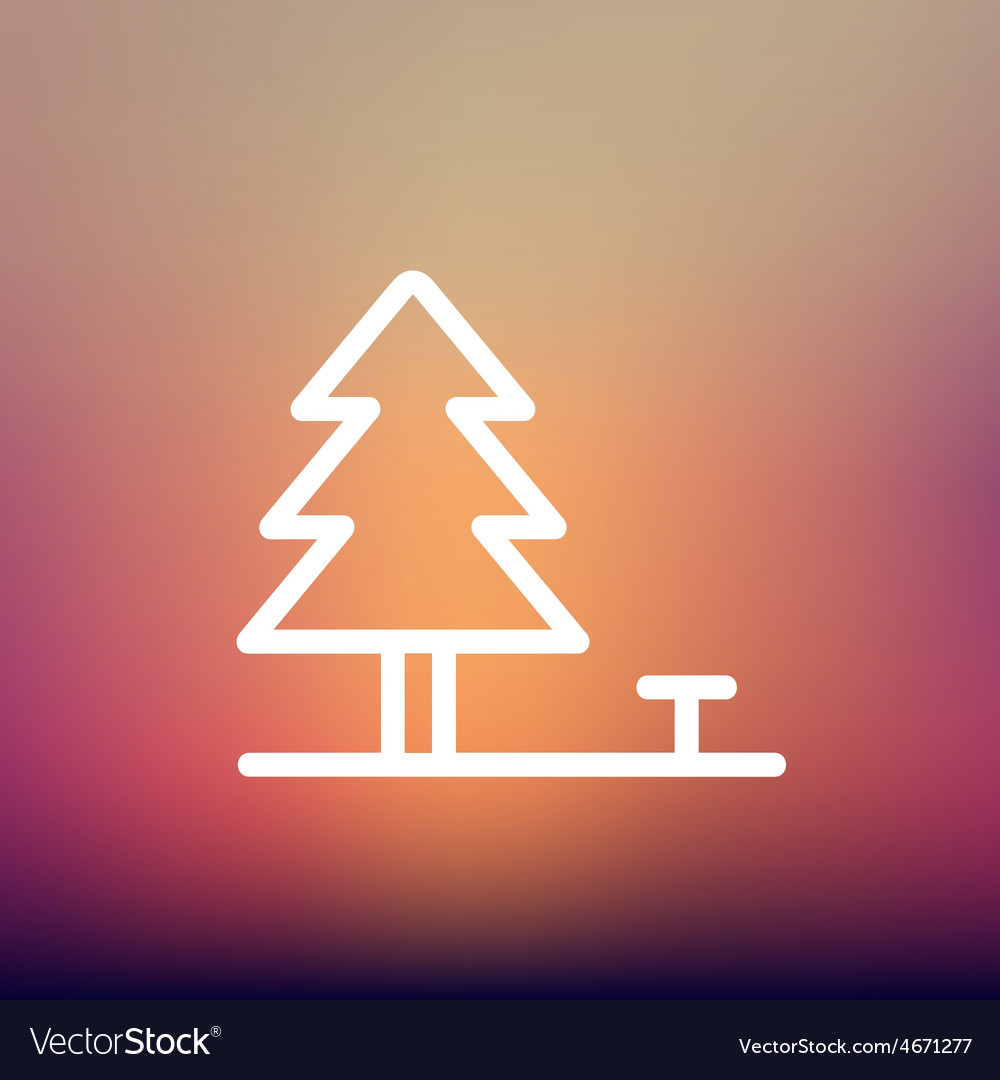 Pine tree thin line icon Royalty Free Vector Image