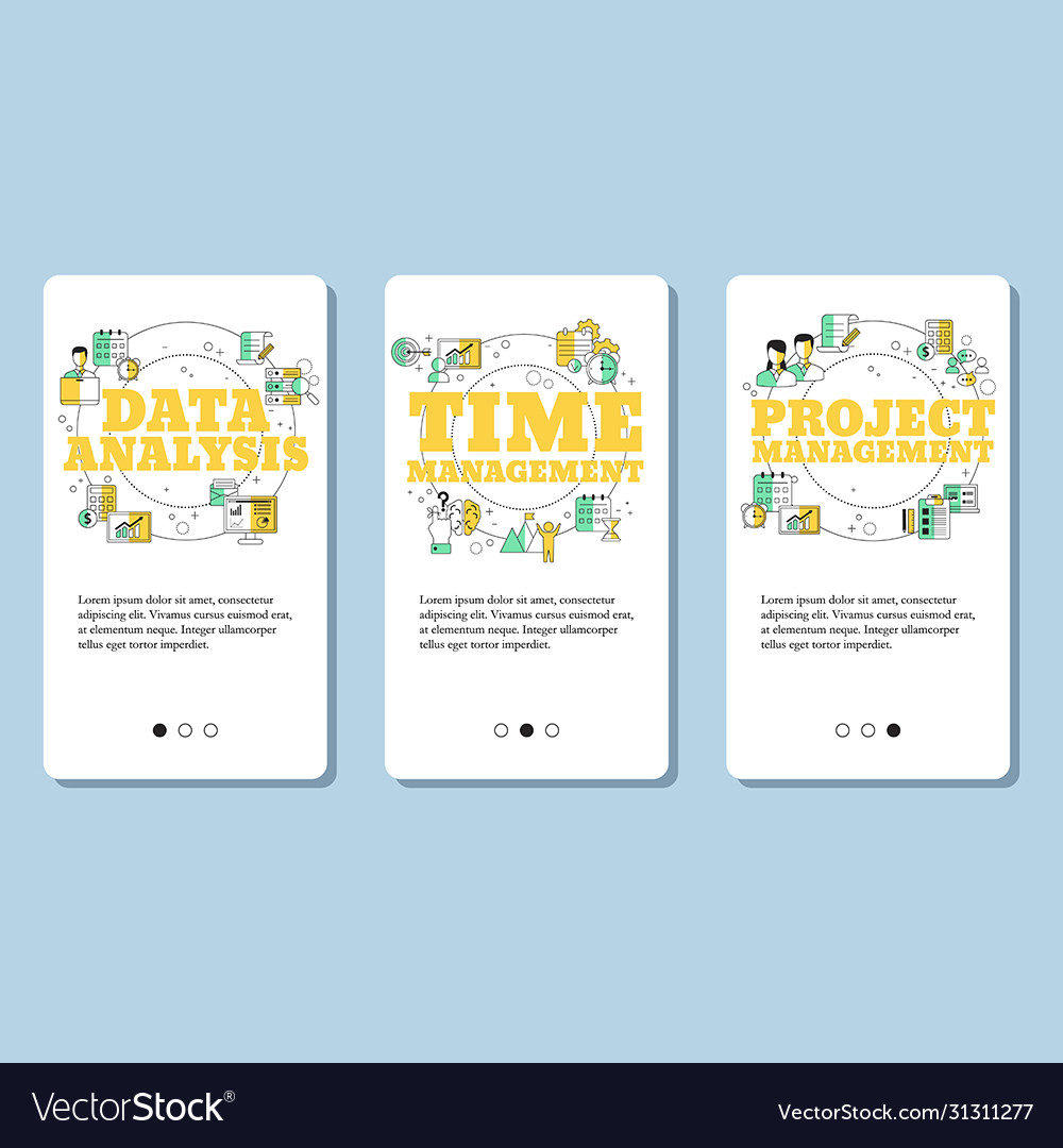 Project management data analysis and time Vector Image