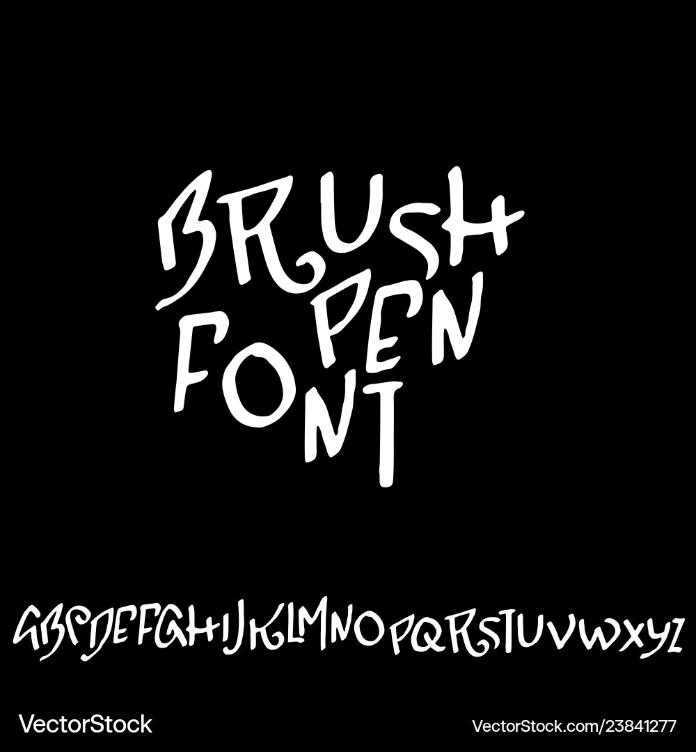 Simple alphabet letters handdrawn grunge ink font Vector Image